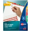 Avery 5-Tab Multicolor Plastic Dividers, Easy Print & Apply Clear Label ...