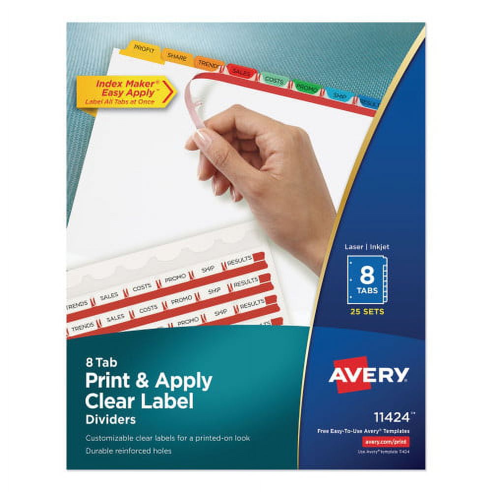 Avery Print & Apply Clear Label Dividers, Index Maker Easy Apply ...