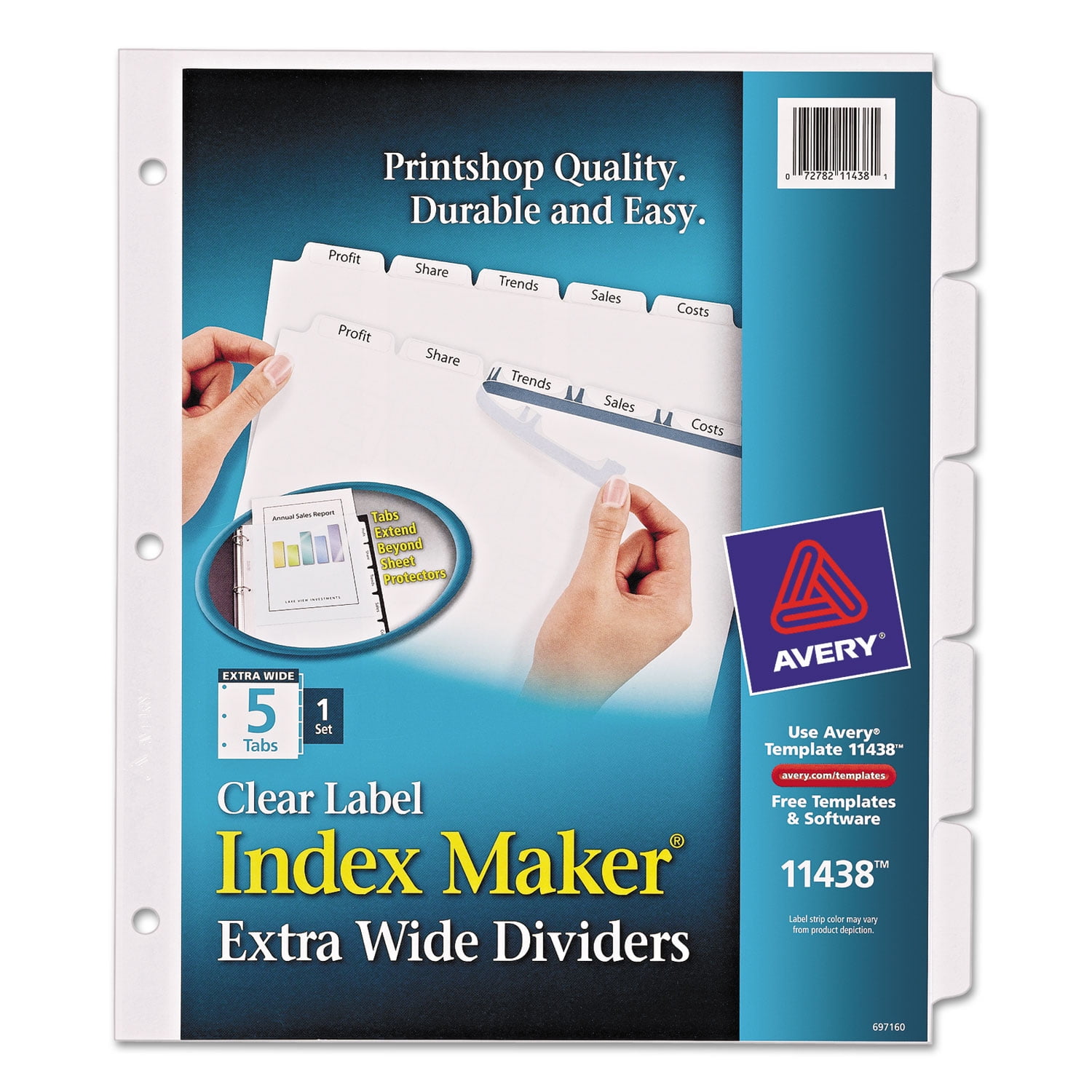 Avery Print & Apply Clear Label Extra-Wide Dividers, Index Maker Easy ...