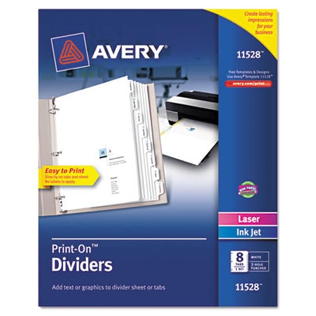 Avery Print-On Dividers- White- 8-Tab- 1-Set - Walmart.com
