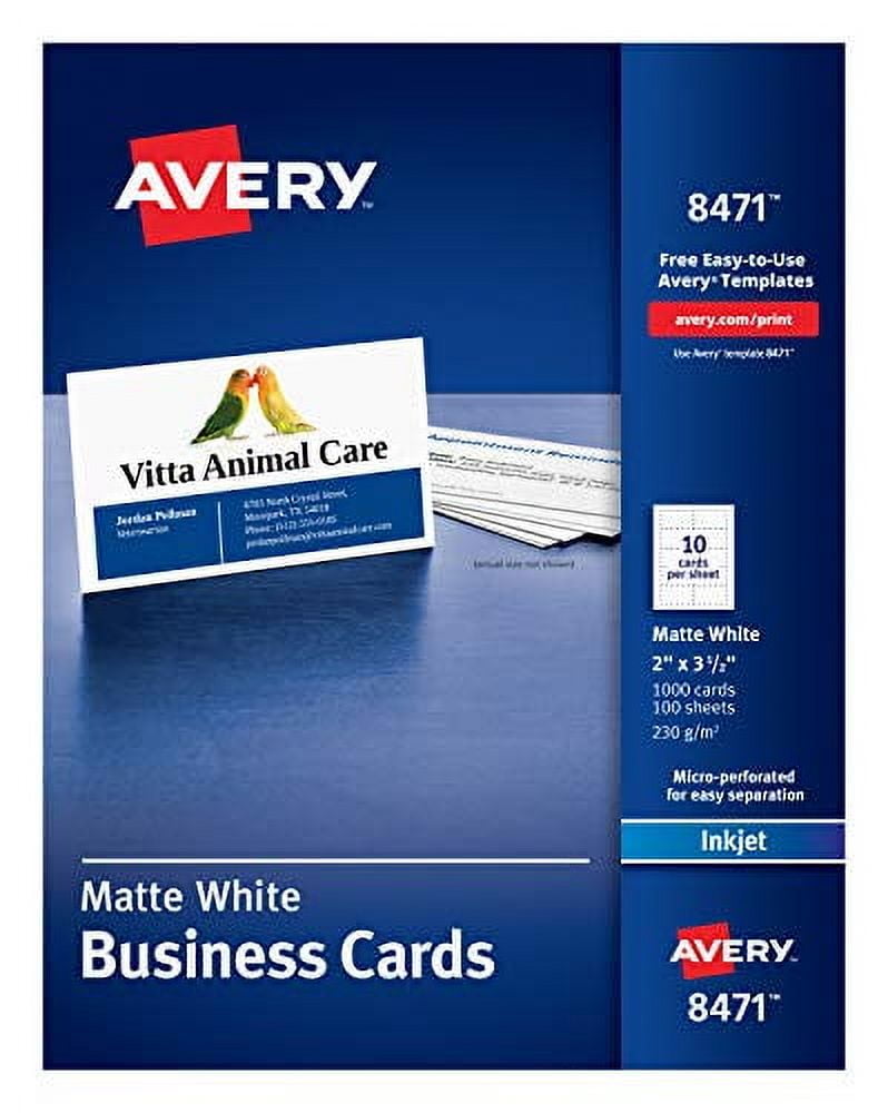 Avery Printable Business Cards, Inkjet Printers, 1,000 Cards, 2 x 3.5 ...