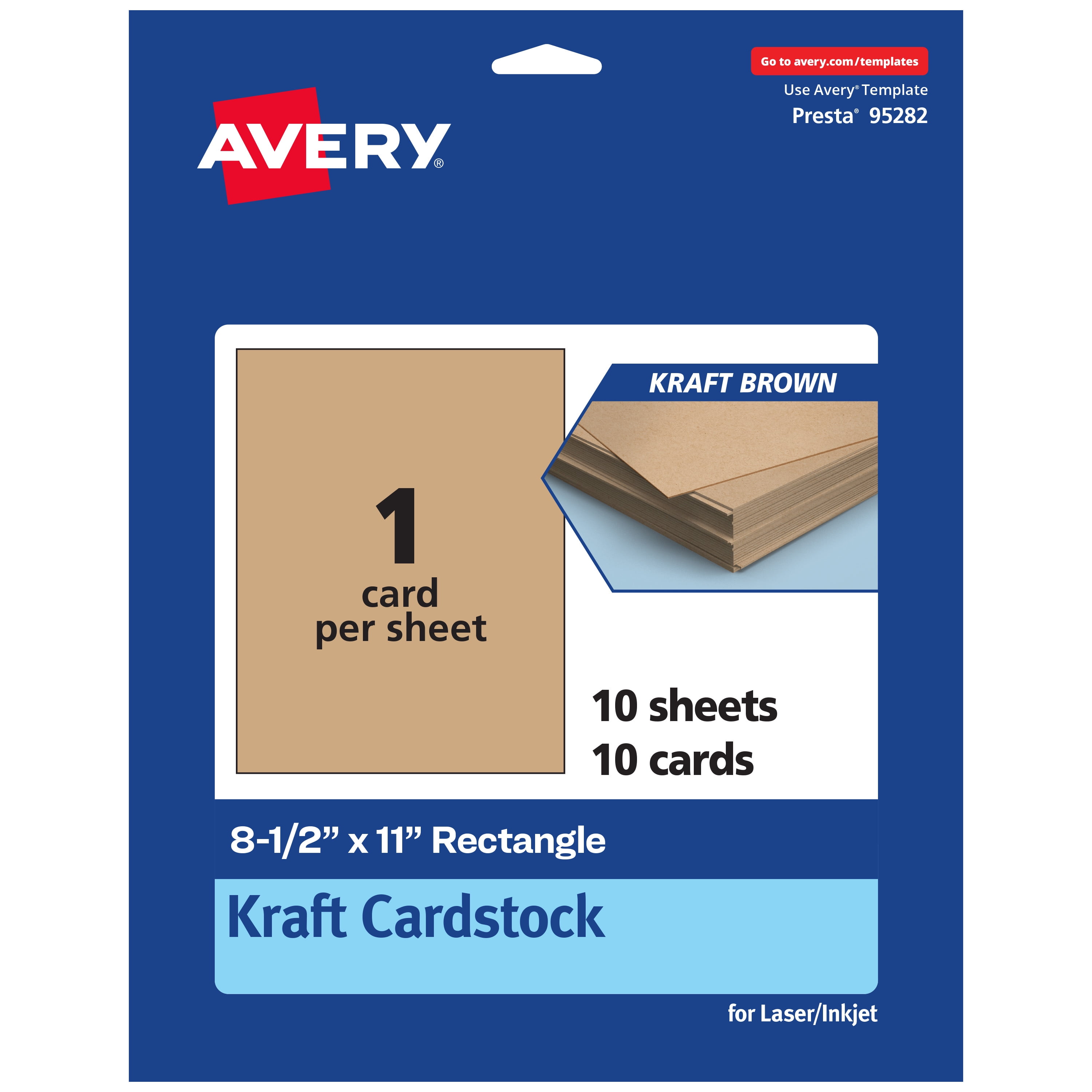 Avery Printable Cardstock, 8.5" x 11", Kraft Brown, 10ct - Walmart.com
