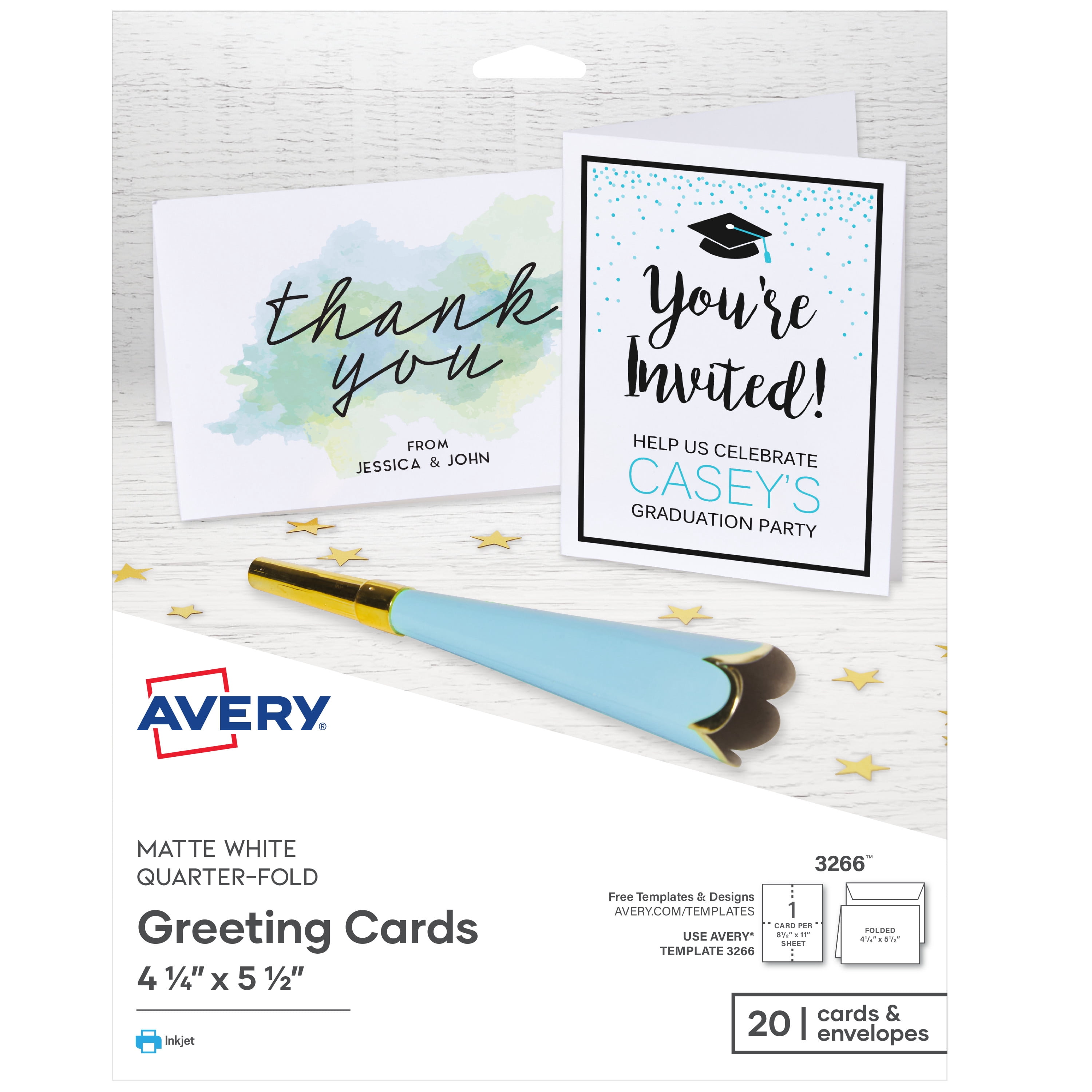 "Avery DIY Gift Pack: Blank Printable Greeting Cards with Envelopes, 4. ...