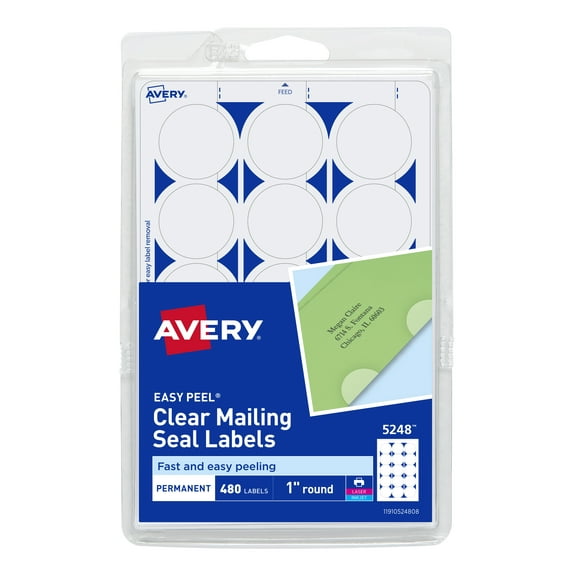 Avery Matte Clear Return Address Labels, Sure Feed Technology, Inkjet ...