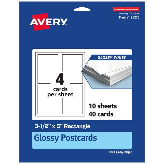 Avery Printable Postcards, Blank Paper, Inkjet, 4 x 6, 2 Cards/Sheet ...