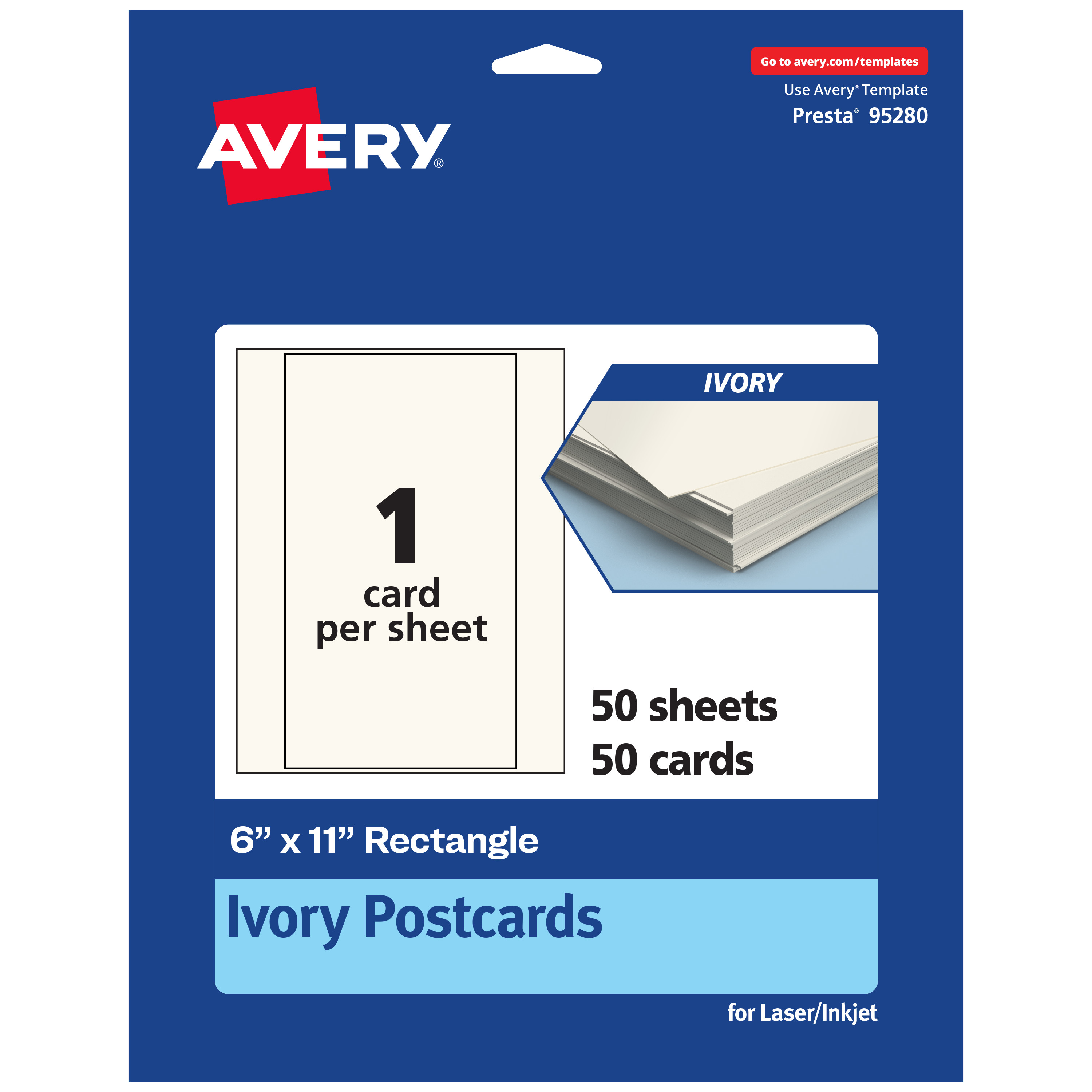 Avery Printable Postcards, 6" x 11", Ivory, 50ct - Walmart.com