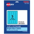 Avery Printable Rectangle Labels, Bright Blue, 9.75" x 1.25", 200ct ...
