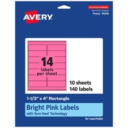 Avery Printable Rectangle Labels, Bright Pink, 5" x 6", 160ct - Walmart.com