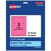 Avery Printable Rectangle Labels, Bright Pink, 5" x 6", 160ct - Walmart.com