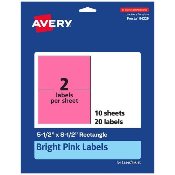 Avery Printable Rectangle Labels, Bright Yellow, 5" x 8-1/8", 160ct ...