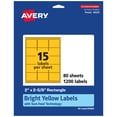Avery Printable Rectangle Labels, Bright Yellow, 2" x 2-5/8", 1,200ct ...