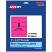 Avery Printable Round Labels, Neon Magenta, 1" Diameter, 3,840ct ...