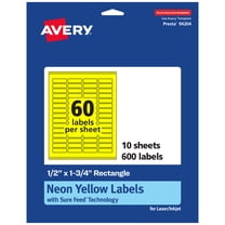 Avery Printable Rectangle Labels, Bright Yellow, 5.5" x 8.5", 40ct ...