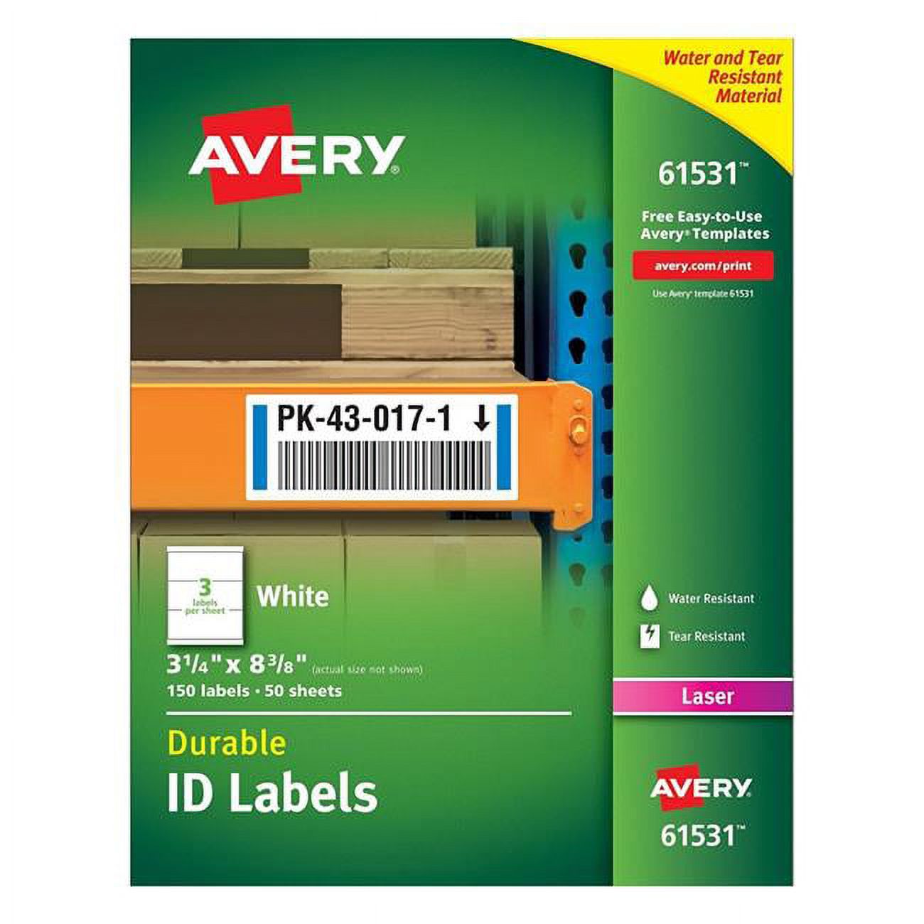 Avery Products Corporation Durable ID Labels with True Block Technology ...