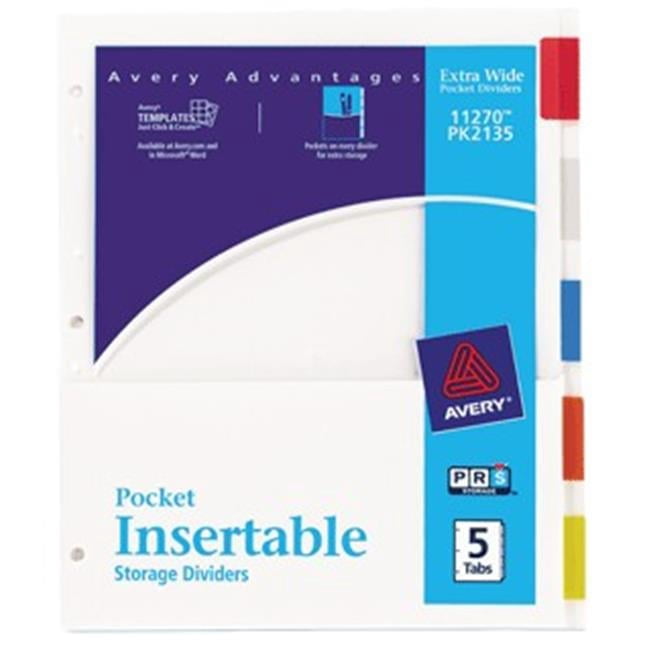 Avery Products Corporation WorkSaver Pocket Insertable Pocket Divider 5 ...