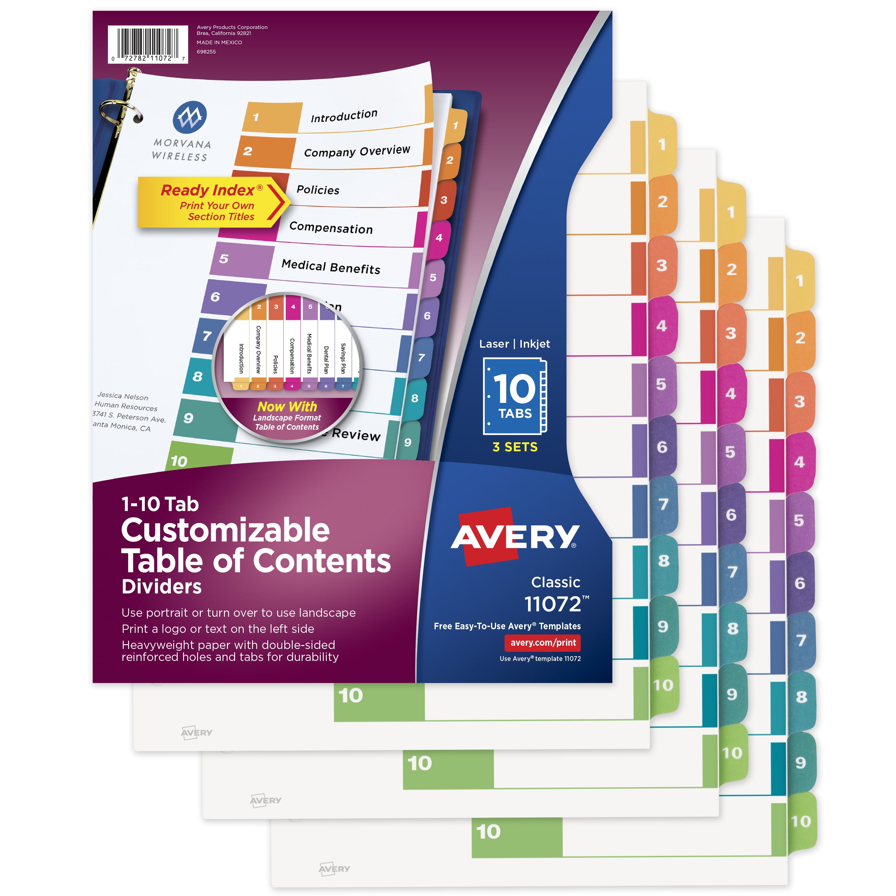 Avery Dividers, 10 Tabs, Ready Index (3 Sets of 11072) - Walmart.com