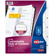 Avery Office Supplies, School Binder Page, Double Column 16 Tab ...