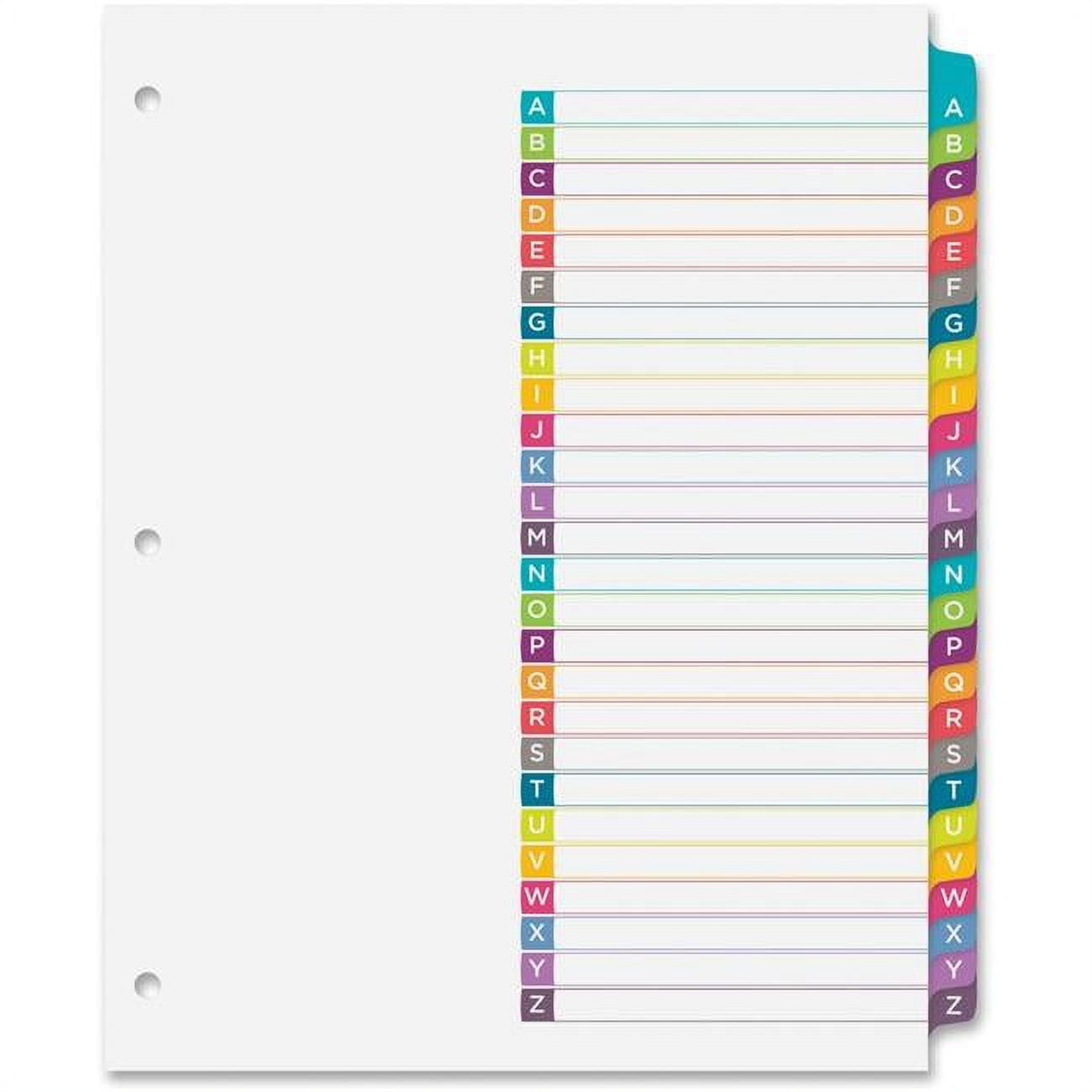 Avery Ready Index Tab Dividers A to Z, Multicolor - Walmart.com