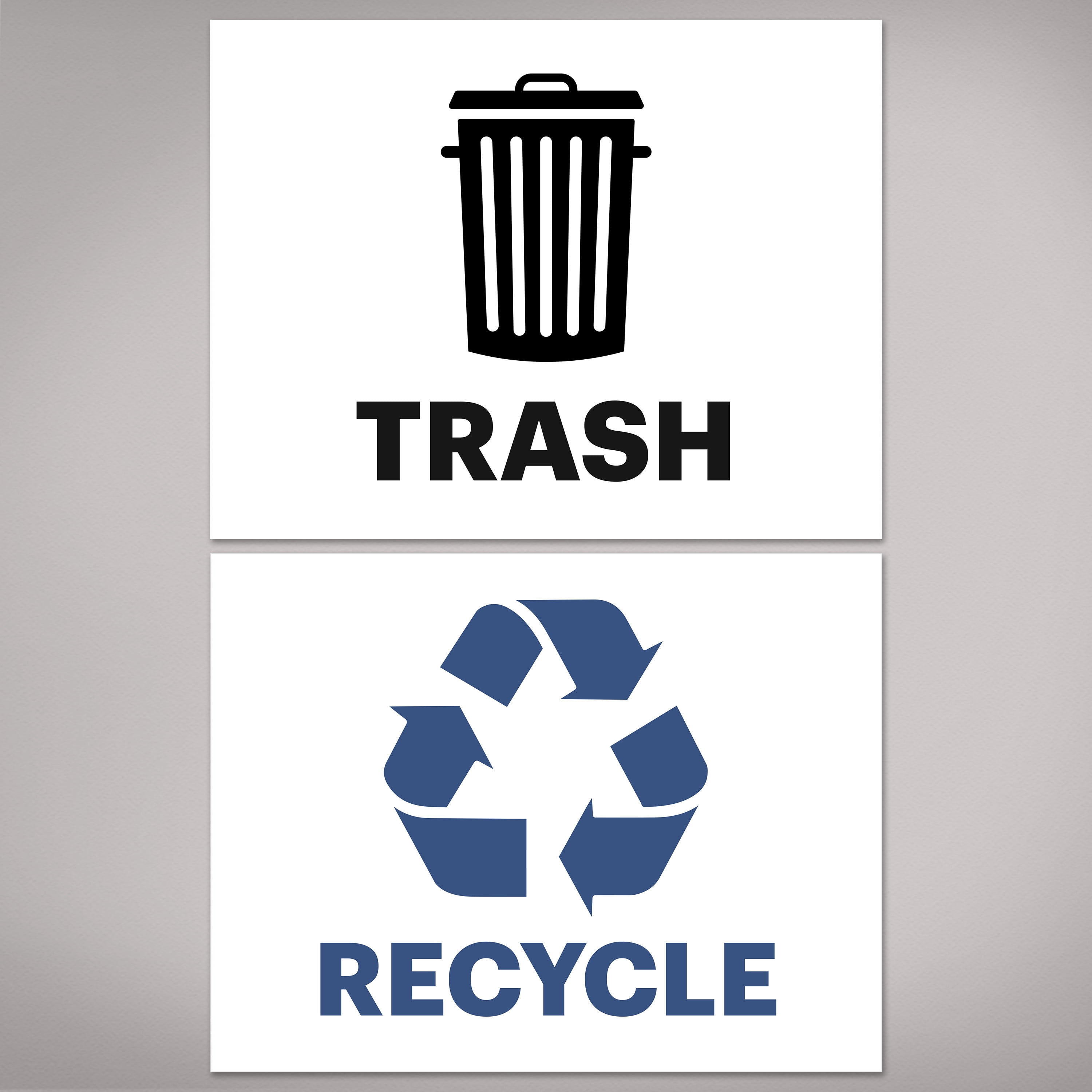 Avery Recycle and Trash Stickers, 8-1/2" x 11", Blue and Black, 4 Total ...
