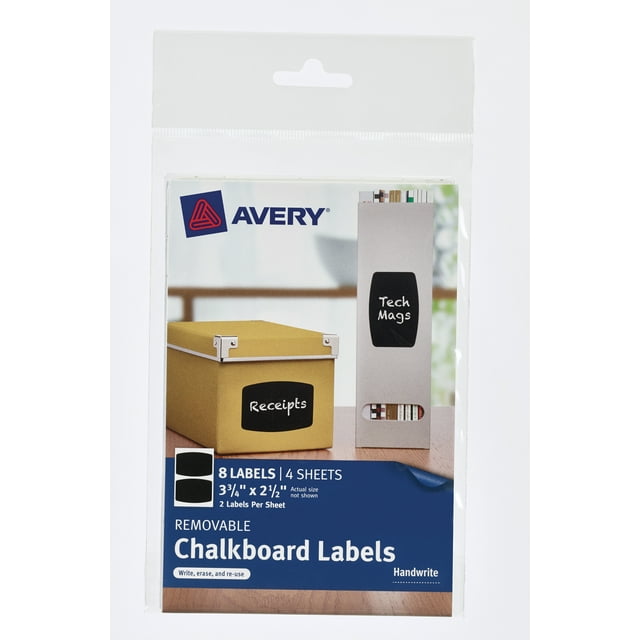 Avery Removable Chalkboard Labels, Handwrite, 2-1/2" x 3-3/4", 8 Labels ...