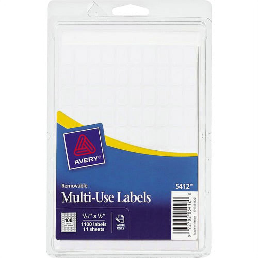 Avery® Removable ID Labels - 5/16" Width x 1/2" Length - Removable ...