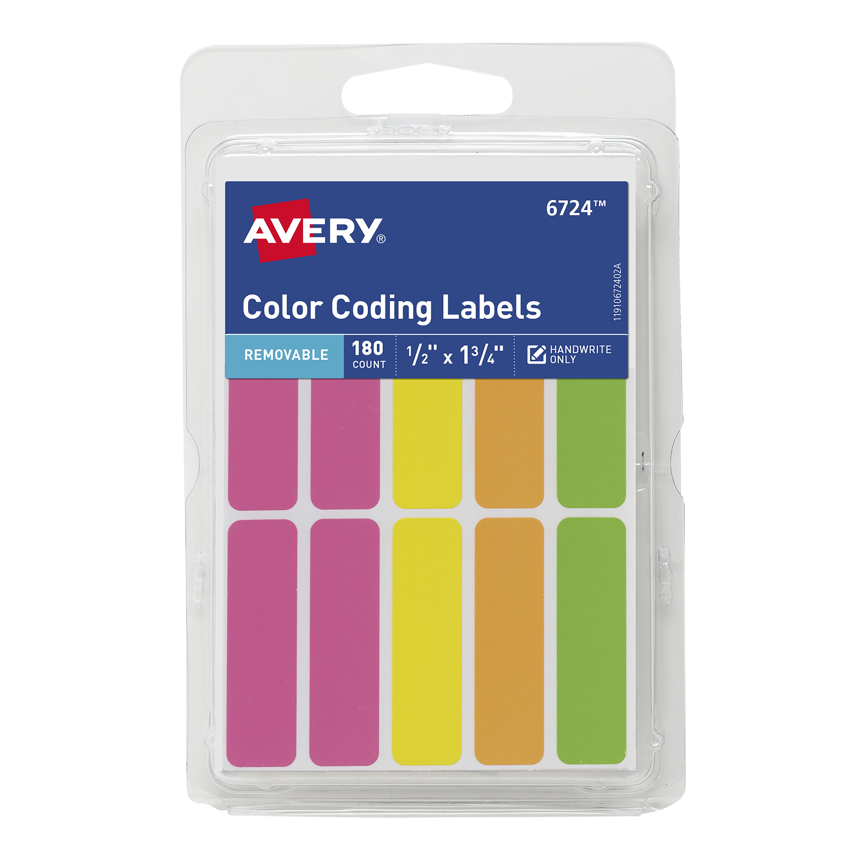 Avery Removable Labels 1 2 X 1 3 4 Neon 180 Labels 16724 Avery Removable Labels 1 2 X 1 3 4 Neon 180 Labels 16724