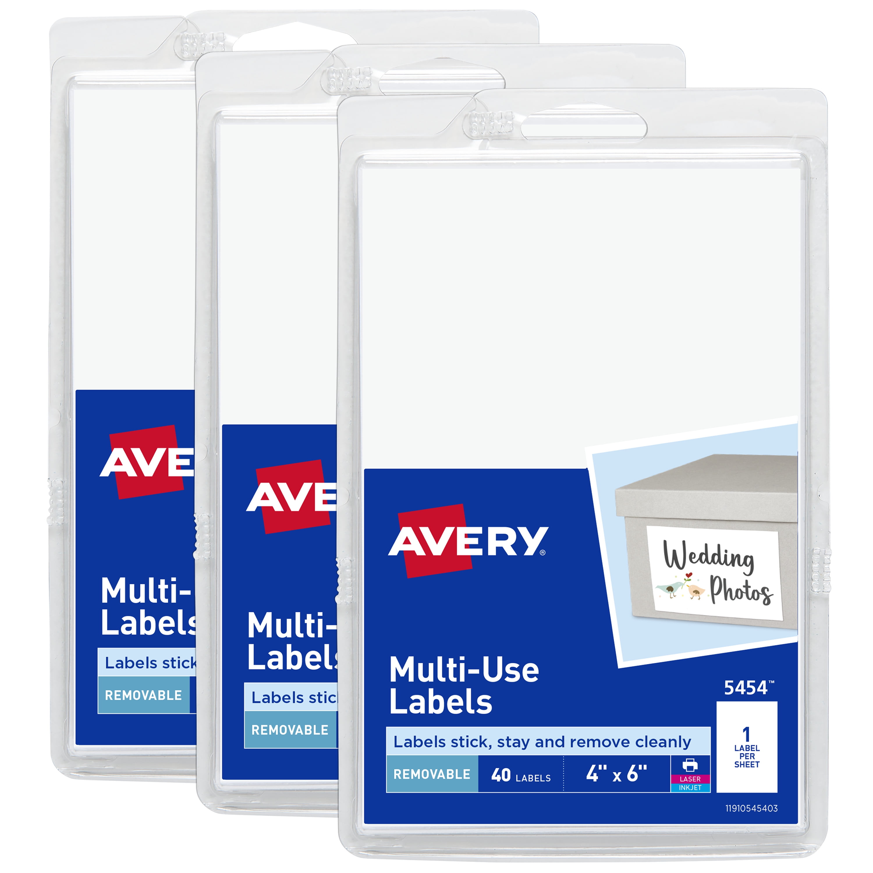 Avery Removable Labels, 4" x 6", Laser/Inkjet, 120 Labels (5614 ...