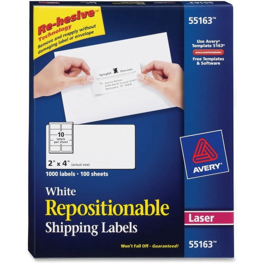 Avery Repositionable Shipping Labels - Sure Feed Technology 11" Height ...