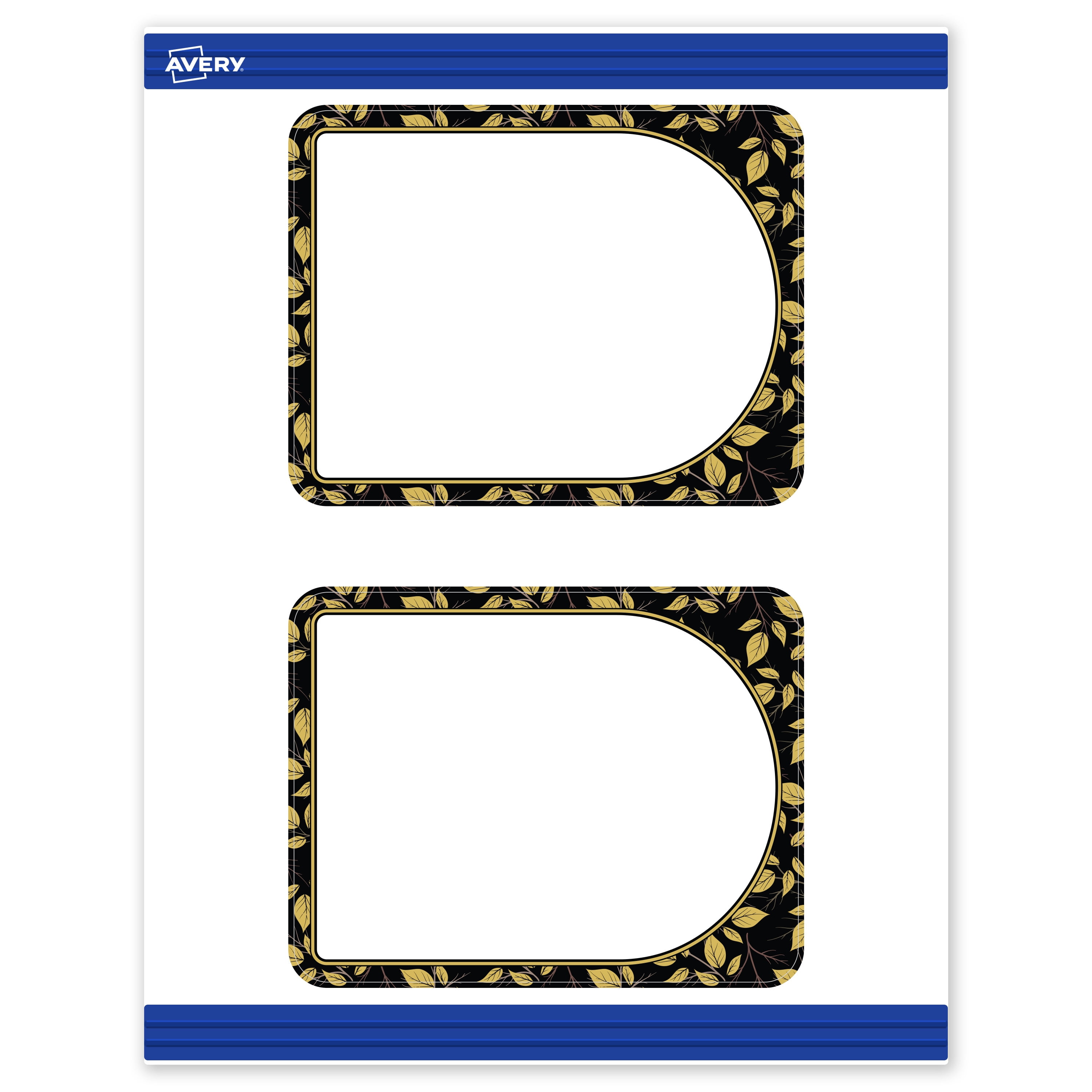 Avery Round Corner Postcards, Arch with Gold Leaves, Matte - Walmart.com