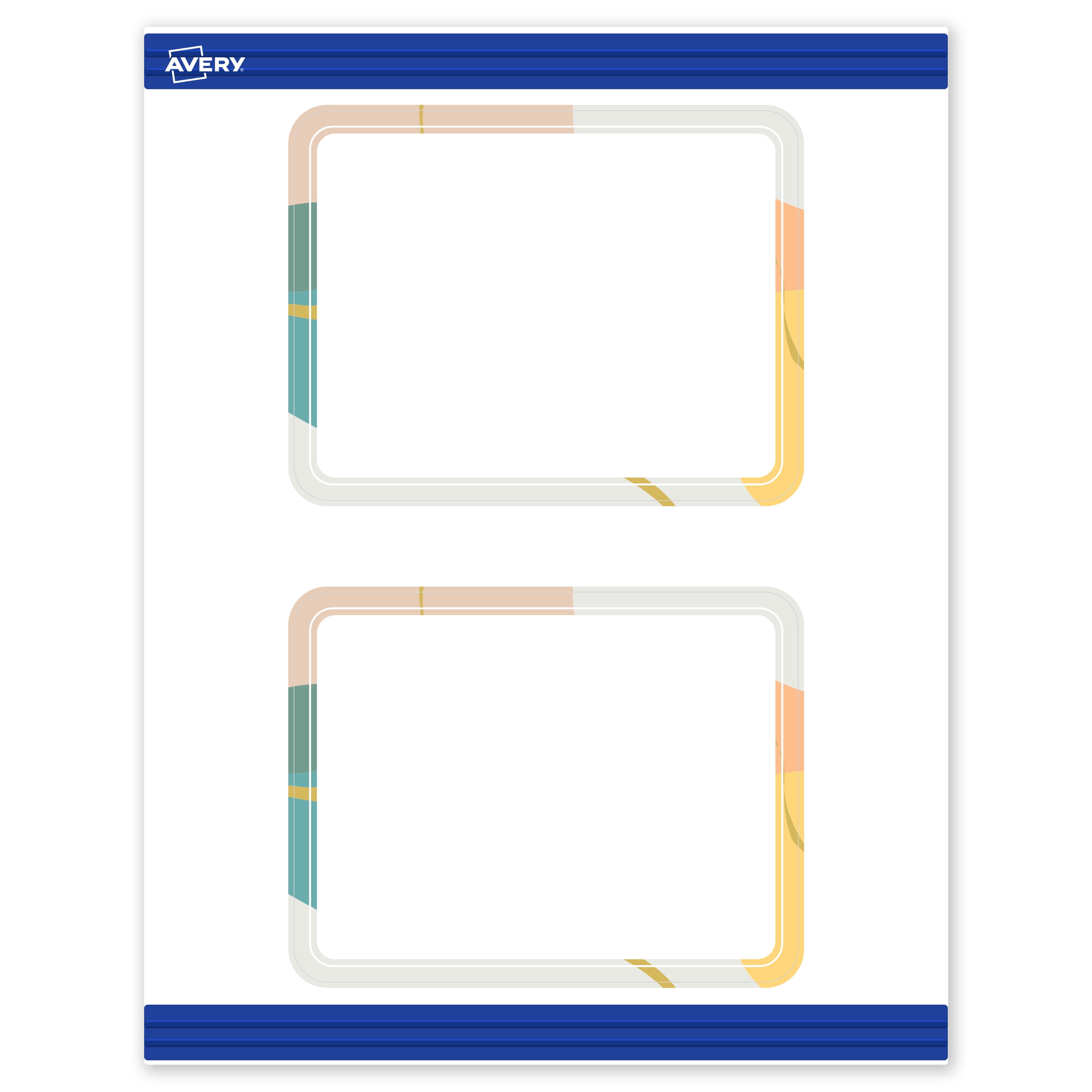 Avery Round Corner Postcards, Color Block with Gold Specs, Matte ...