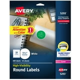 Avery Printable Round Labels for Laser Printers, 1-2/3", 600 Pack (5293 ...