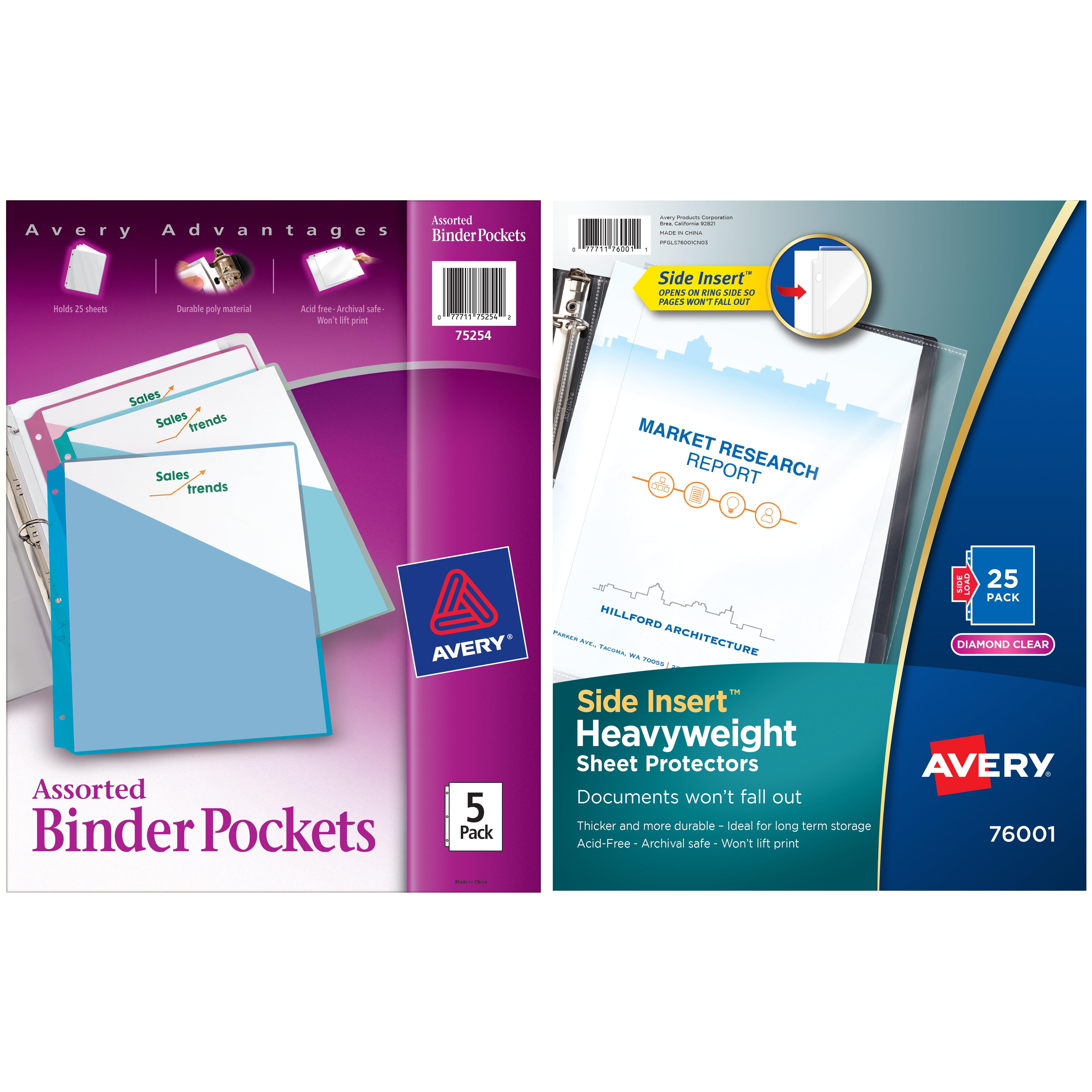 Avery Secure Side-Load Sheet Protectors, Heavy Gauge, Letter, Diamond ...