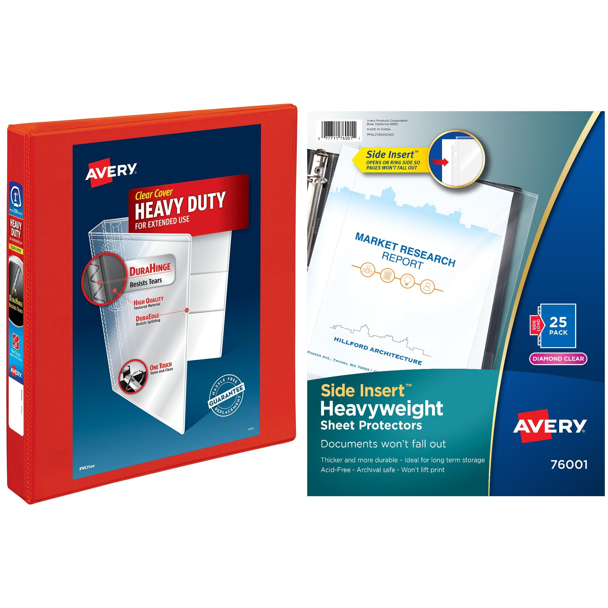 Avery Secure Side-Load Sheet Protectors, Heavy Gauge, Letter, Diamond ...