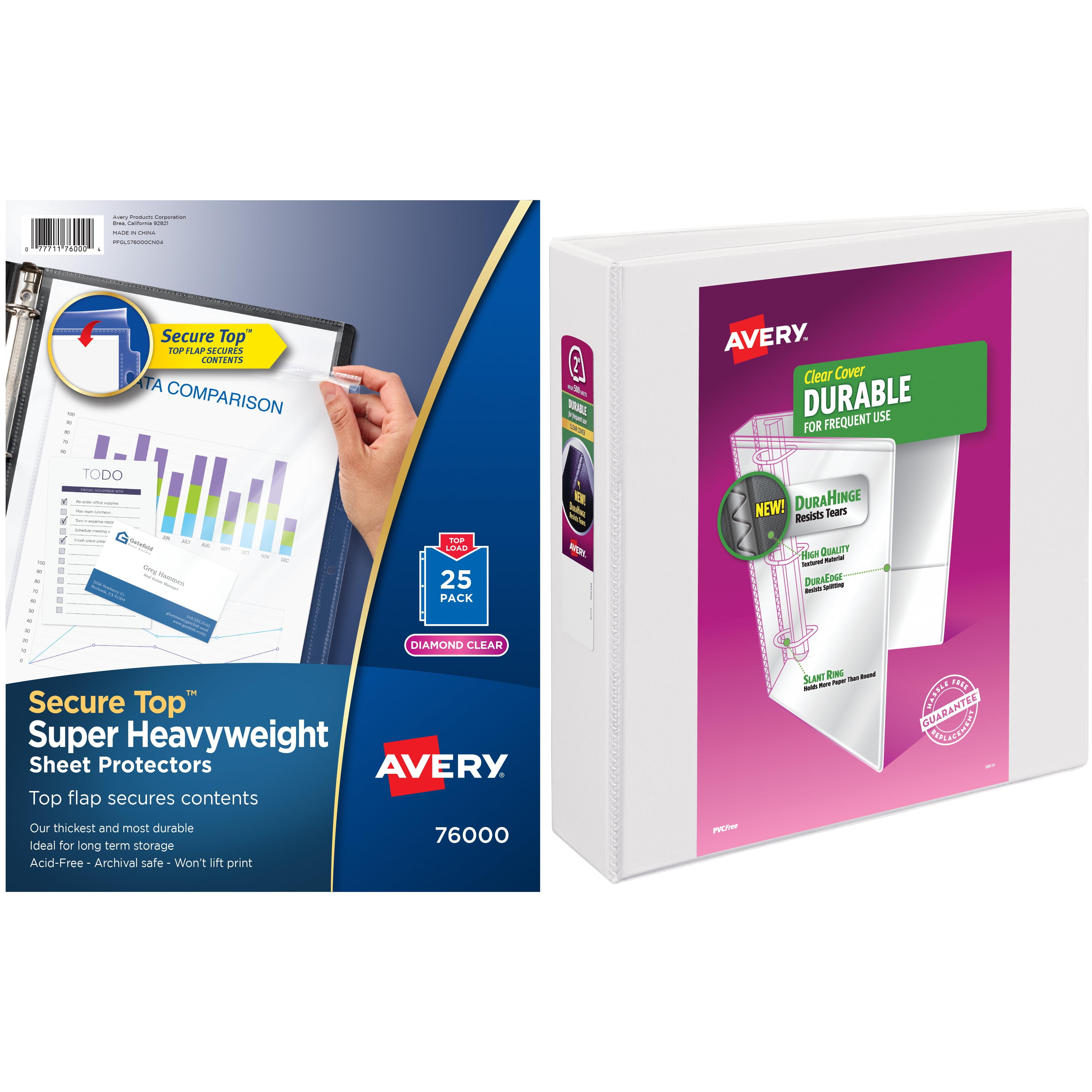 Avery Secure Top Sheet Protectors, Heavy Gauge, Letter, Diamond Clear ...