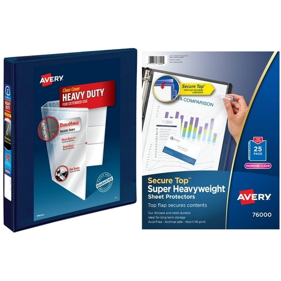 Avery Secure Top Sheet Protectors, Heavy Gauge, Letter, Diamond Clear ...