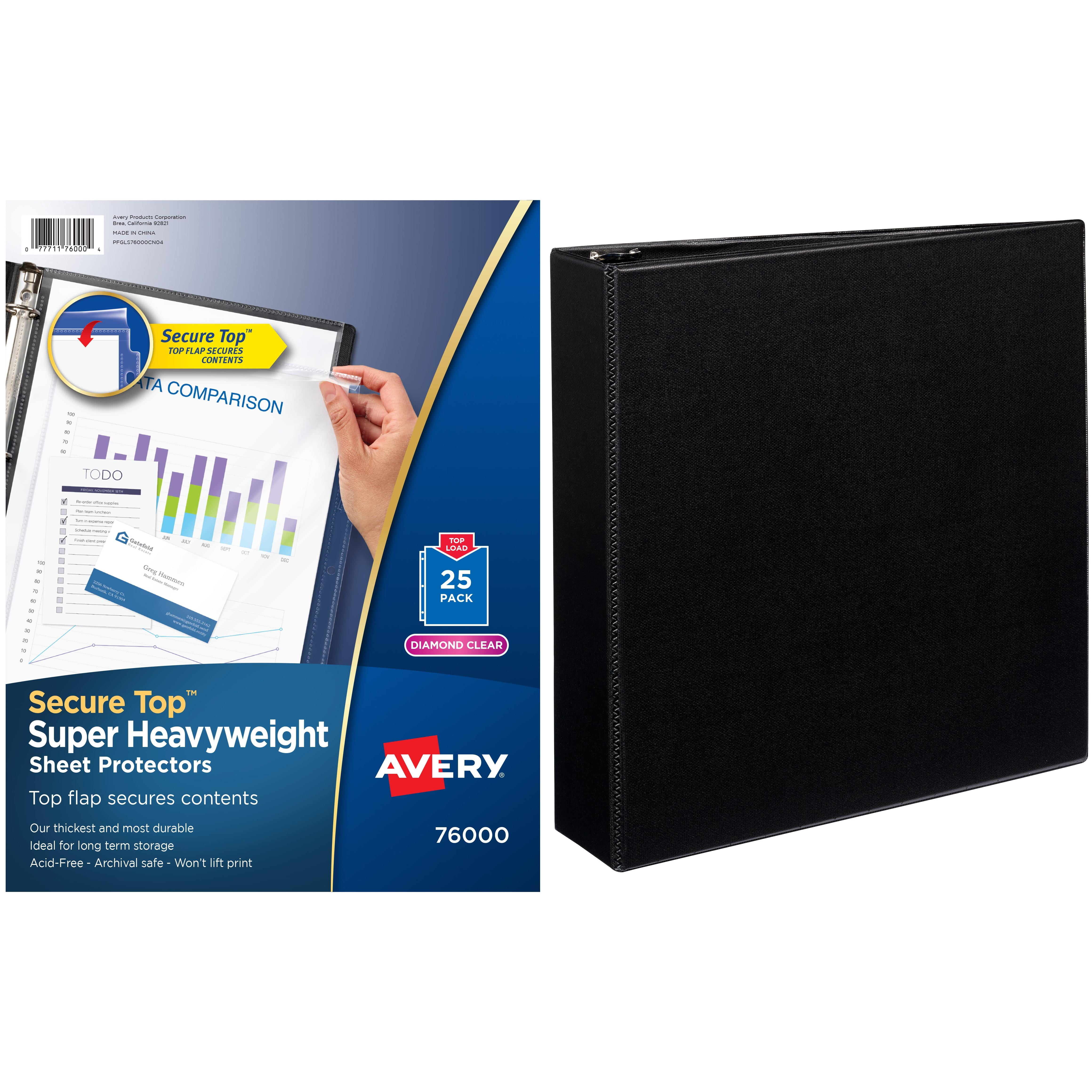 Avery Secure Top Sheet Protectors, Heavy Gauge, Letter, Diamond Clear ...