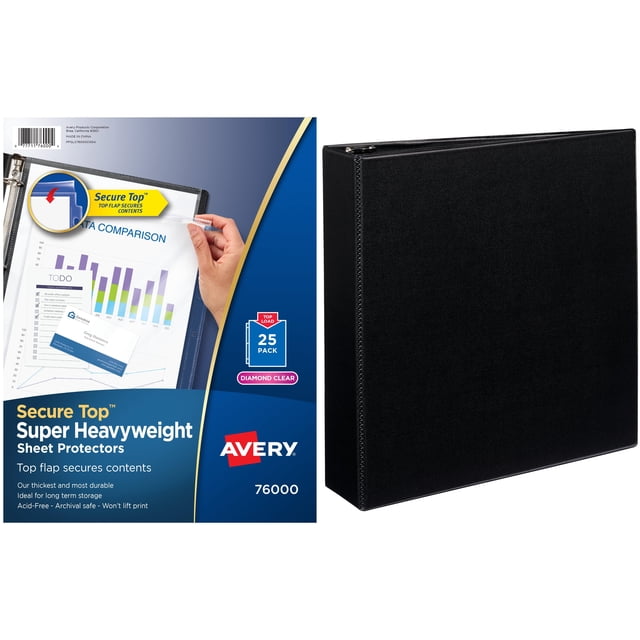 Avery Secure Top Sheet Protectors, Heavy Gauge, Letter, Diamond Clear ...