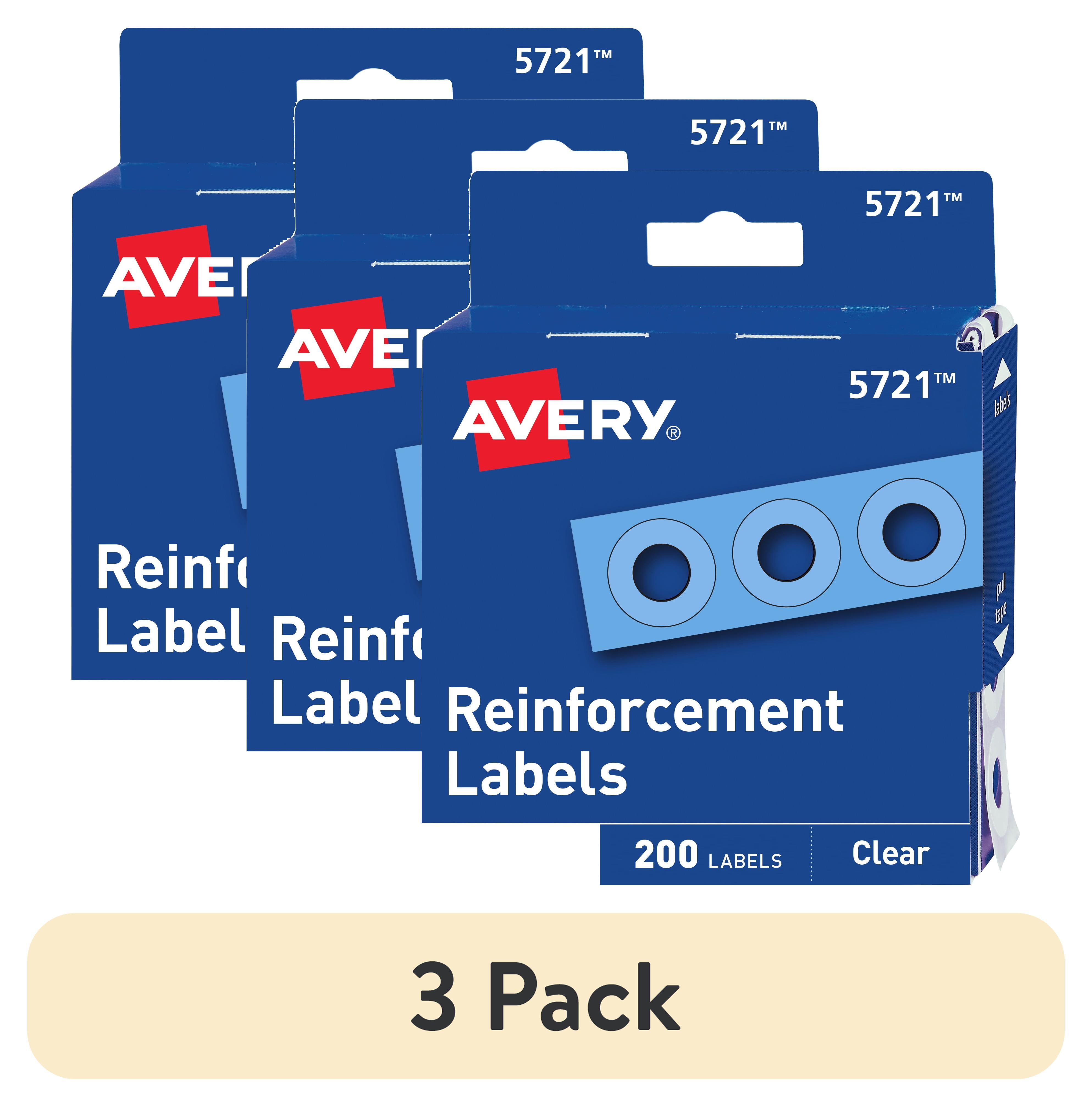 (3 pack) Avery Self-Adhesive Hole Reinforcement Stickers, 1/4" Diameter ...