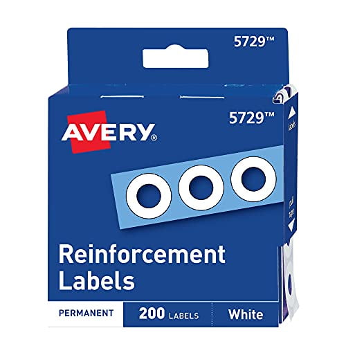 Avery Self-Adhesive Hole Reinforcement Stickers, 1/4" Diameter Hole ...