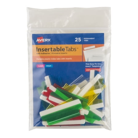 Avery Insertable Self-Adhesive Tabs with Inserts, 1.5" (16228 ...