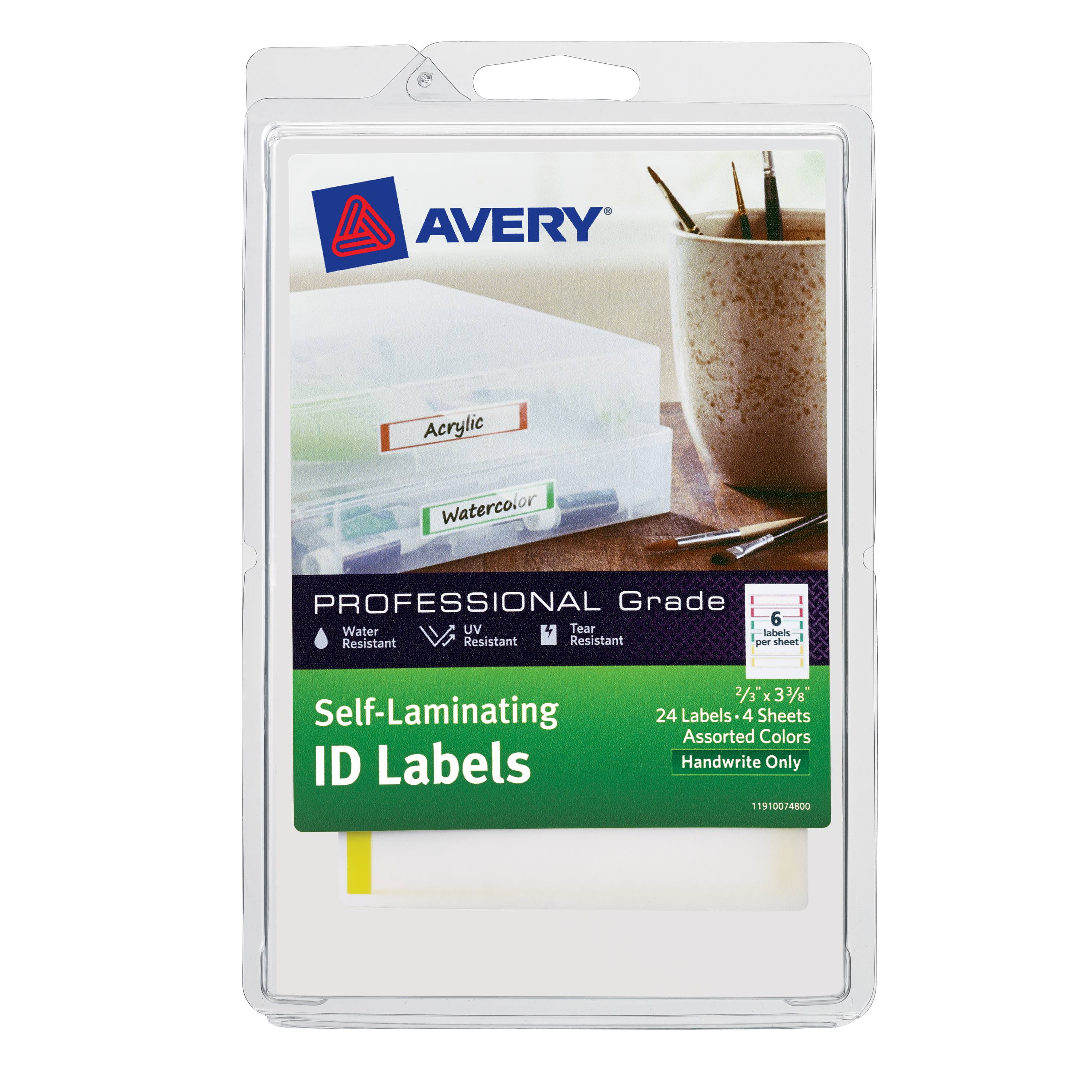 Avery® Self-Laminating ID Labels, Permanent Adhesive, Handwrite, 2/3" x ...