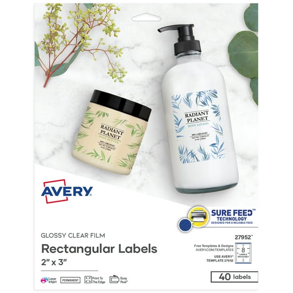 Avery Matte Clear Return Address Labels, Sure Feed Technology, Inkjet ...