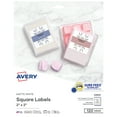 Avery Shape Labels, Square, 2" x 2", Paper, Matte White, Sure Feed ...