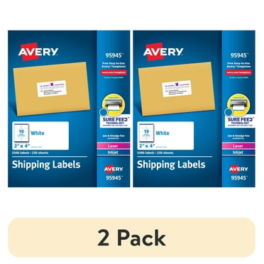 Avery Shipping Labels, Sure Feed, 2" x 3-3/4", 200 Labels (6873 ...