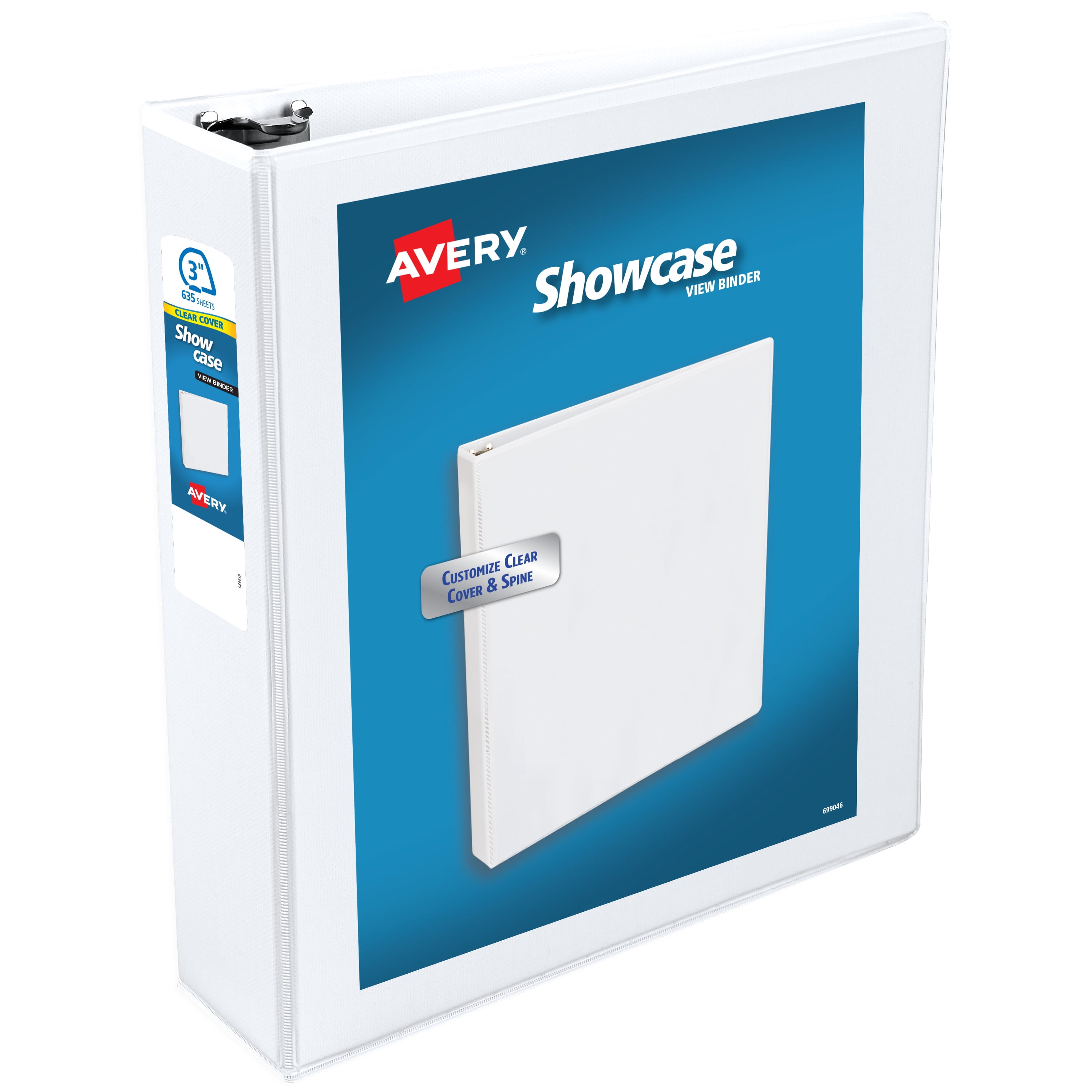 Avery, Showcase Standard View Binder, 3" Slant Rings, White - Walmart.com