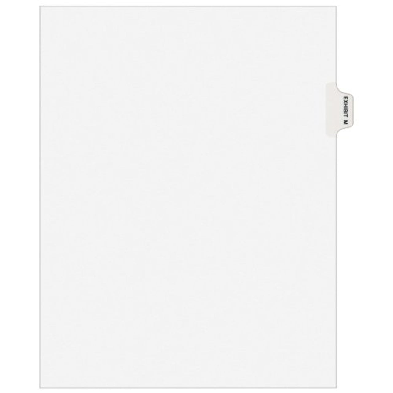 Avery Side-tab Legal Exhibit Index Dividers - Printed"m" - 8.50" X 11 ...