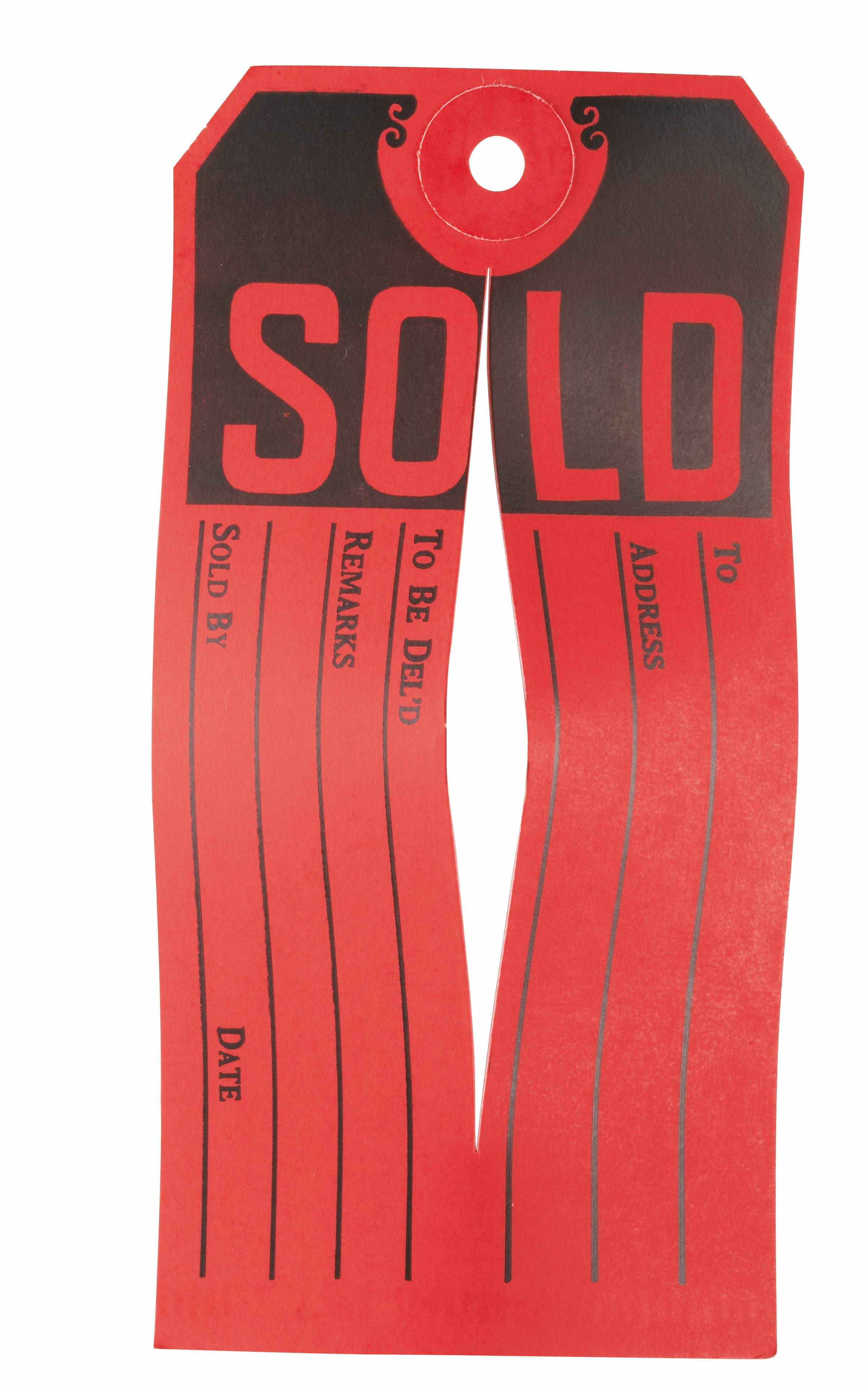 Avery Sold Tags, Red/Black, Knife Slit, 4-3/4" x 2-3/8", 500 Tags ...