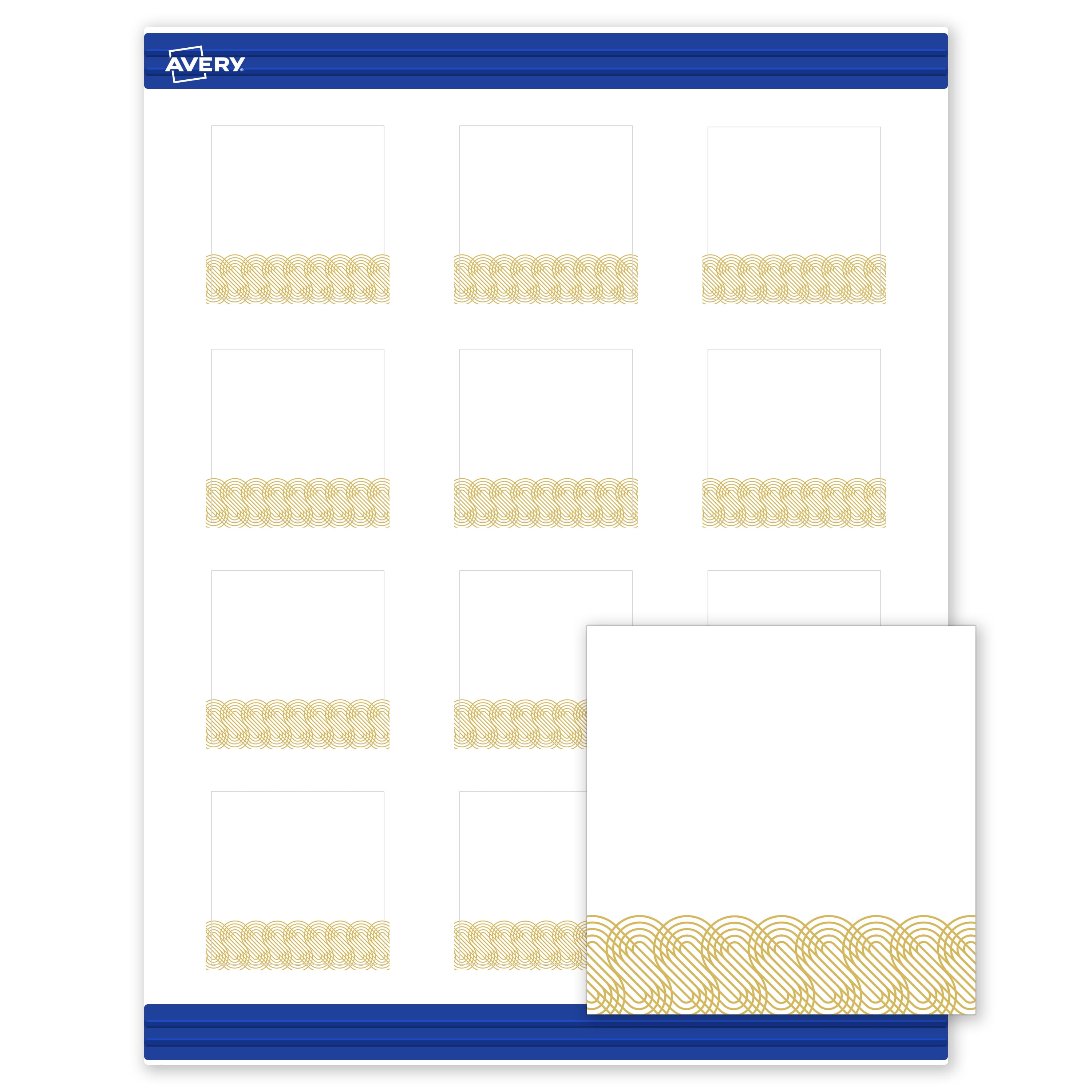 Avery Square Business Cards, Gold Lace Trim Pattern, 2" x 2" - Walmart.com