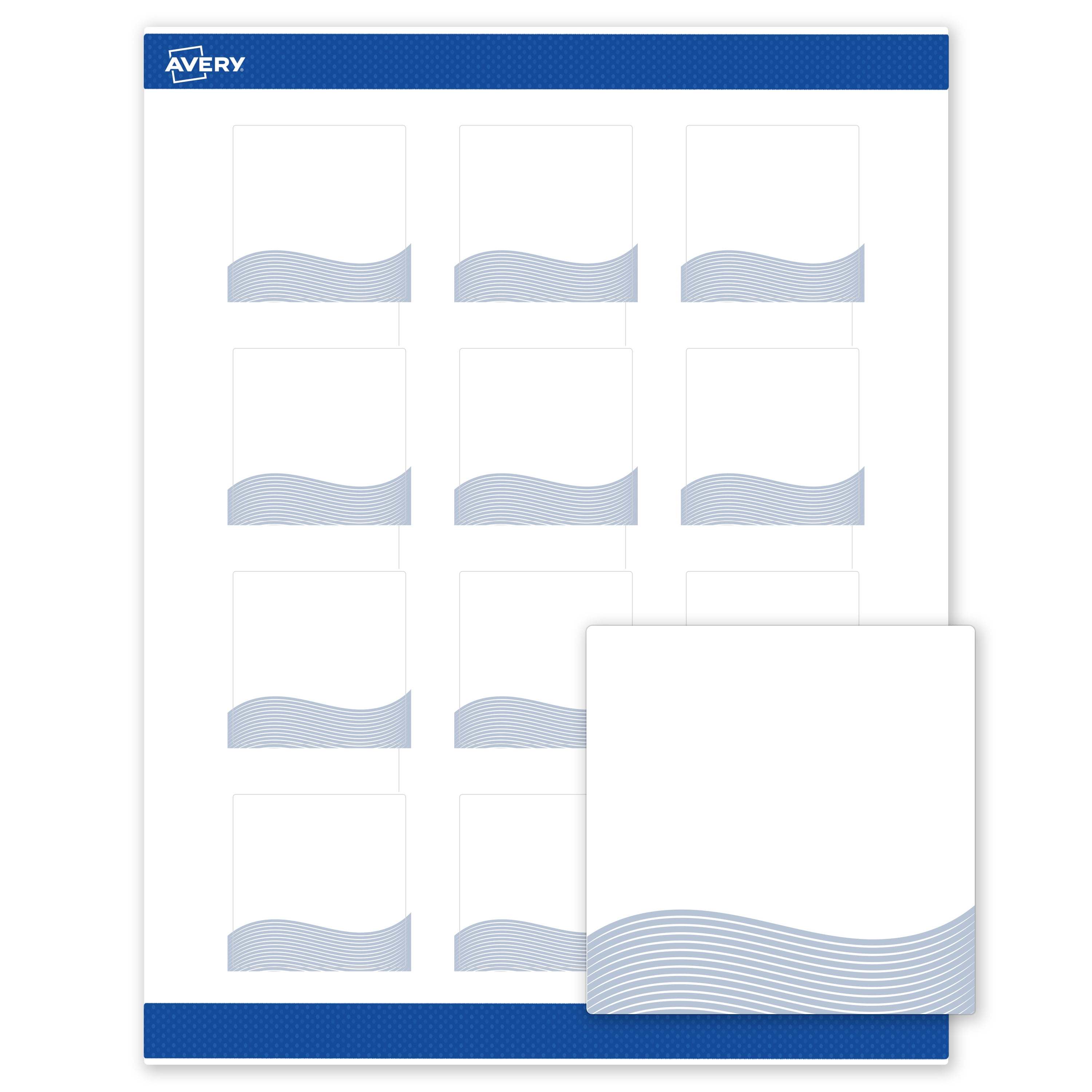 Avery Square Labels, Colorful Design, 2" x 2", 120 Total, Matte, Blue ...