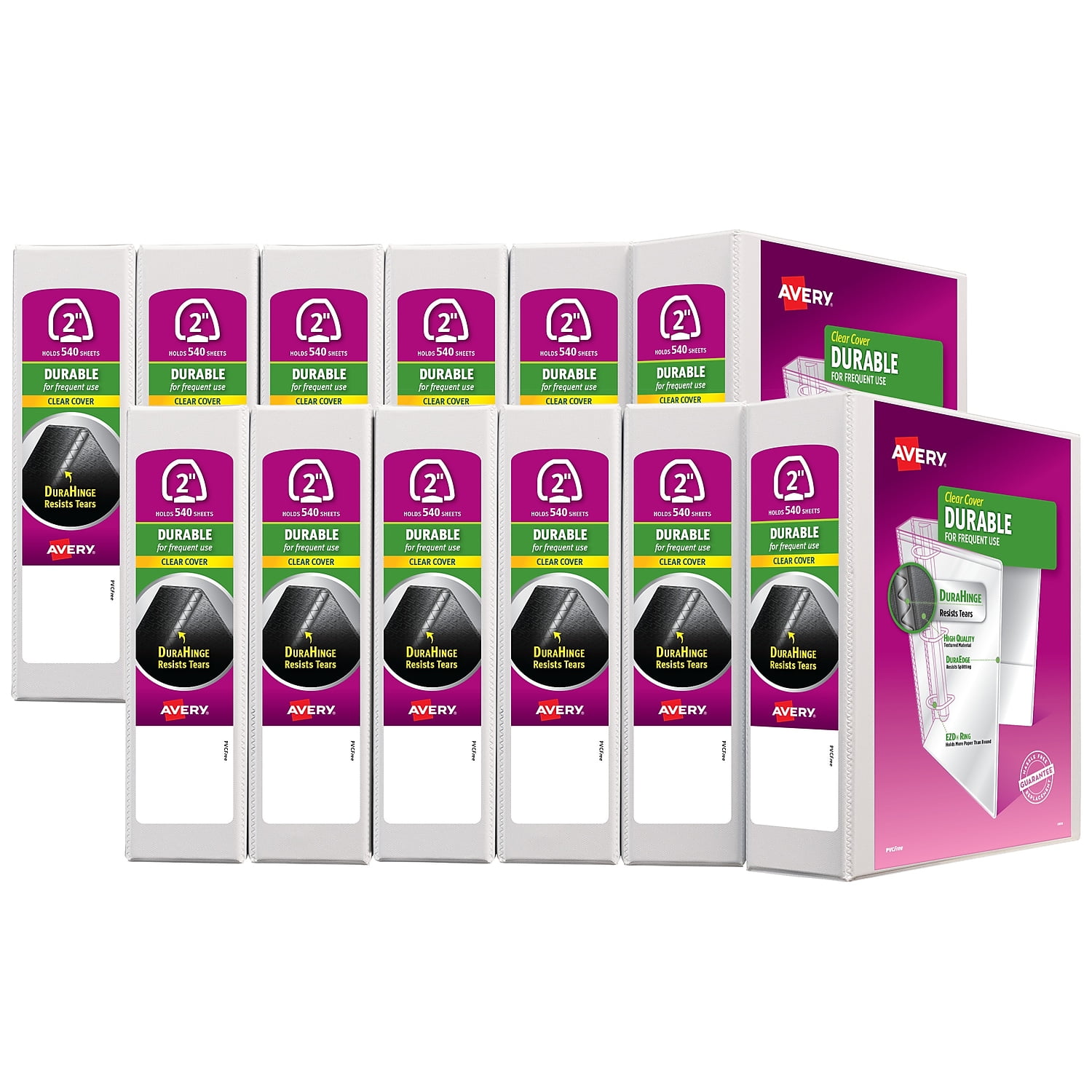 Avery Durable 3-Ring View Binder White 2 inch, 09501CT - Walmart.com